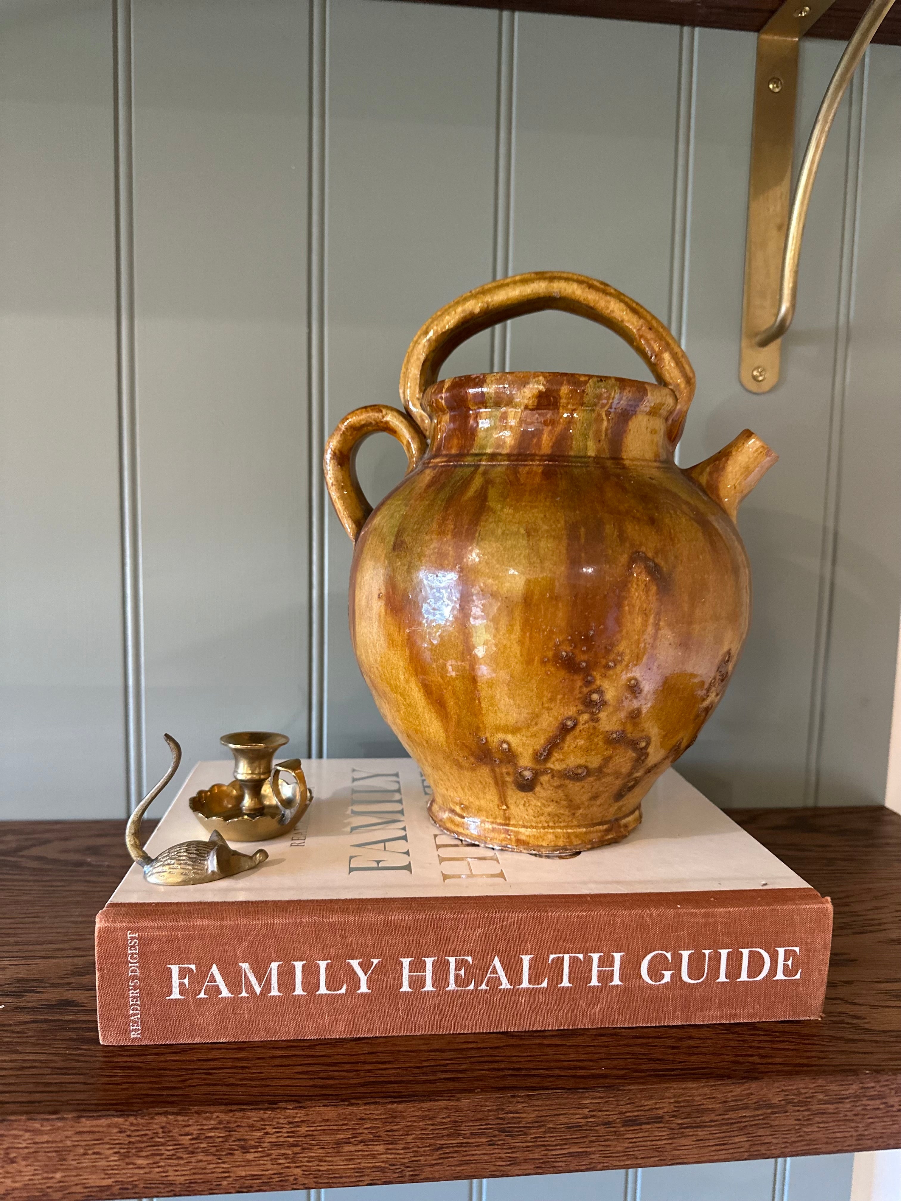 French drip glazing unusual oil pot – Folkstory